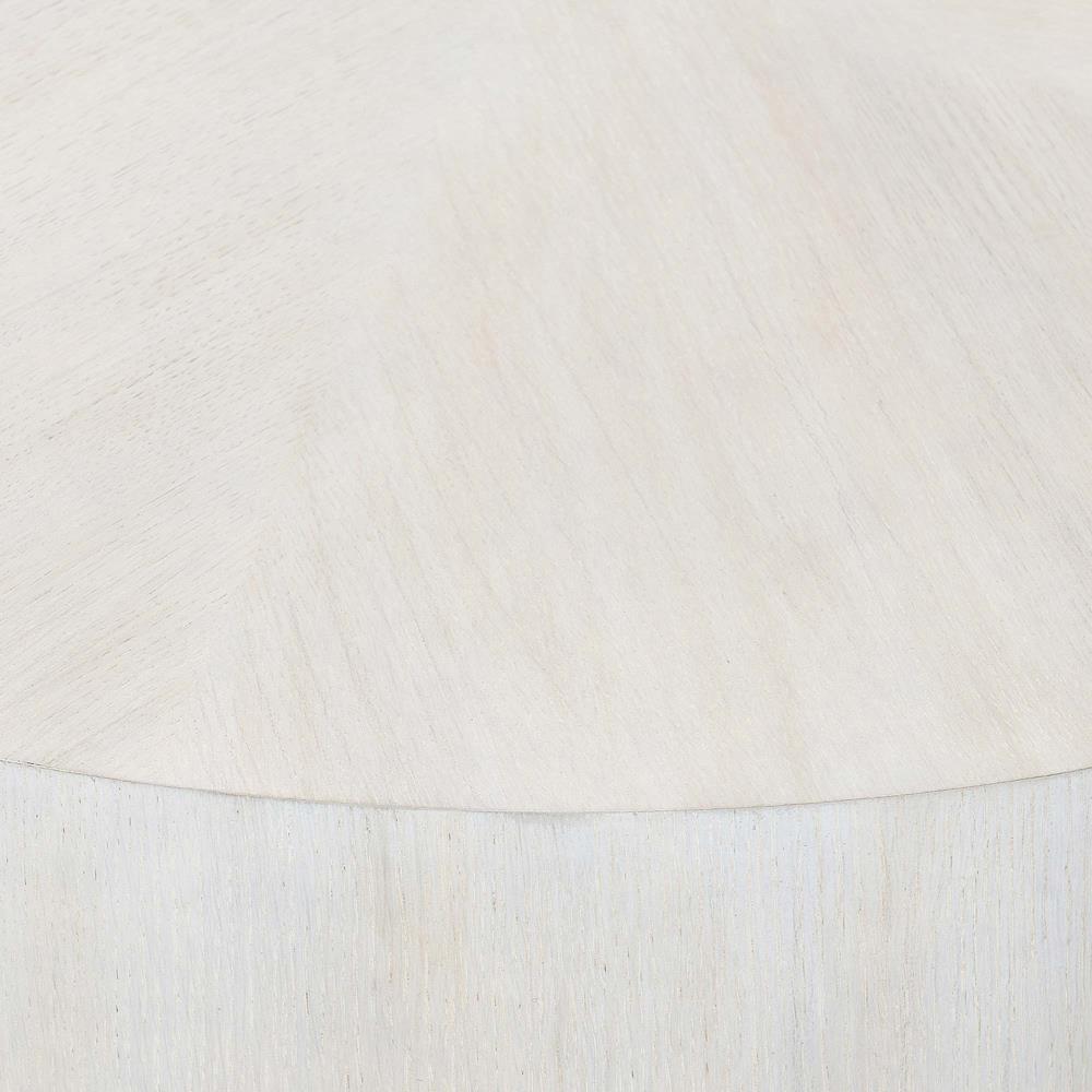 Trinity Modern Classic White Wood Round Drum Coffee Table - 30" 21" W ...