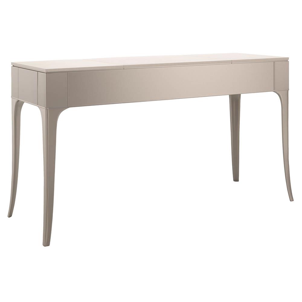 Kade French Country Soft Silver Hardwood Vanity Desk | Kathy Kuo Home