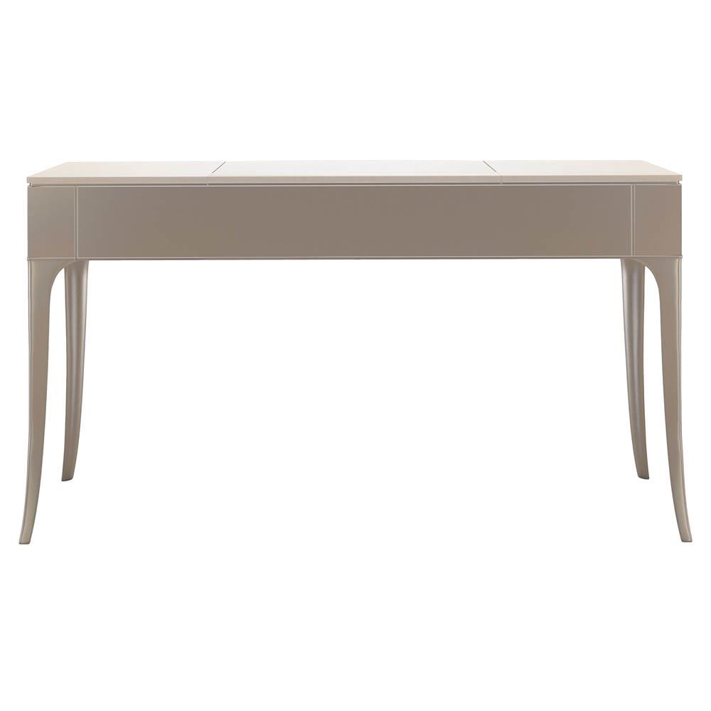 Kade French Country Soft Silver Hardwood Vanity Desk | Kathy Kuo Home