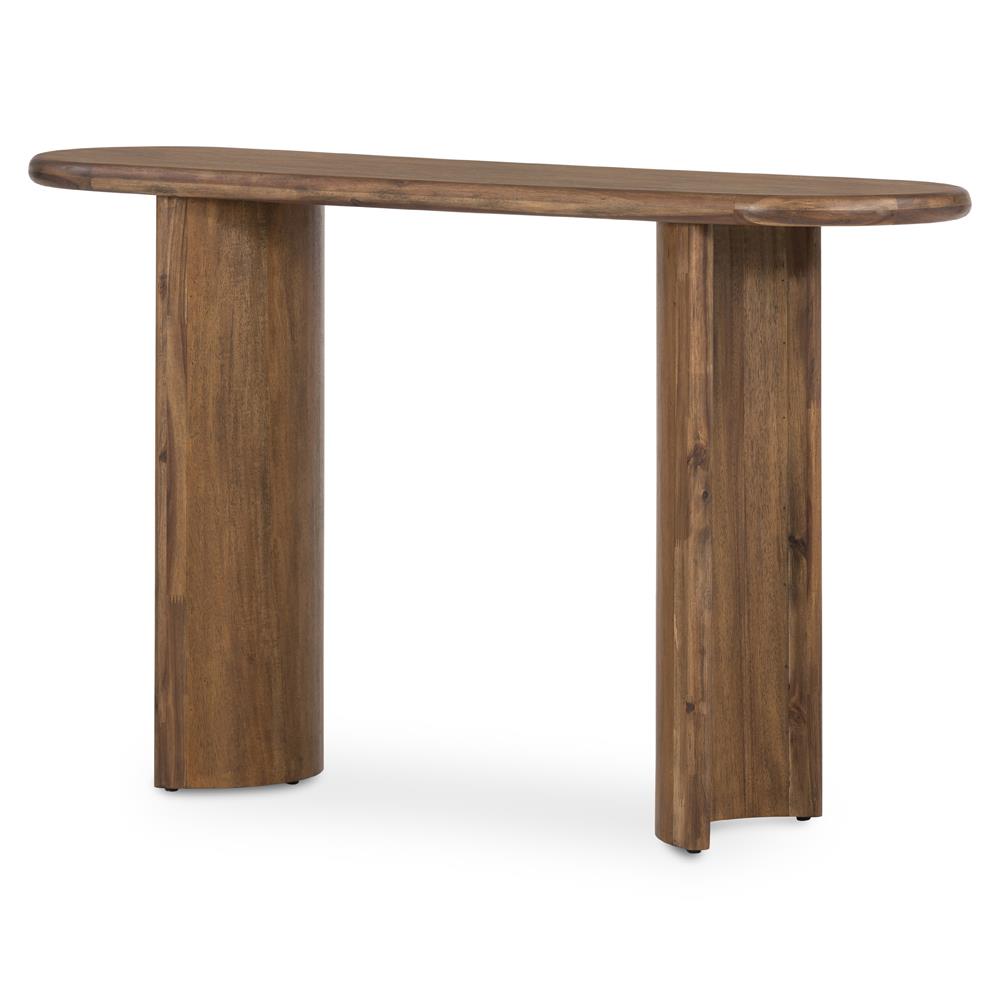 Paris Rustic Lodge Brown Acacia Wood Oval Console Table - 51" Standard ...
