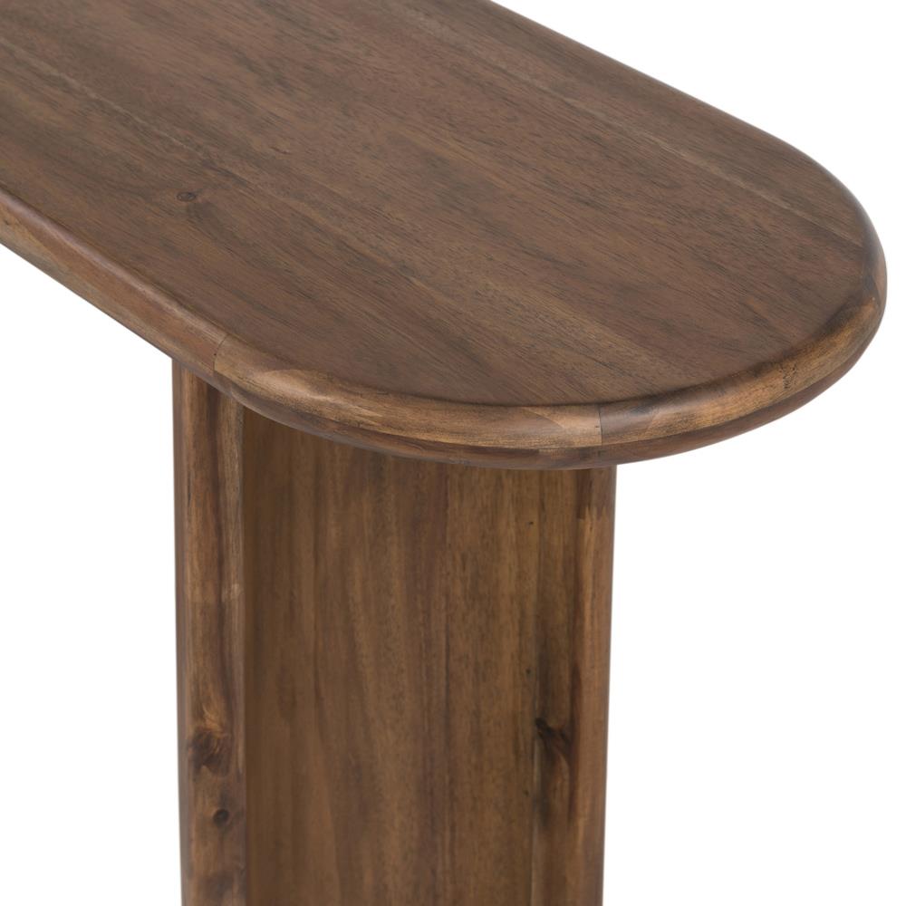 Paris Rustic Lodge Brown Acacia Wood Oval Console Table - 51" Standard ...