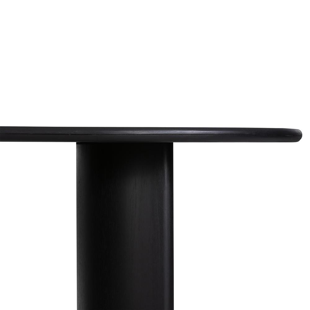Paris Rustic Lodge Black Acacia Wood Oval Dining Table - 94" 91" W ...