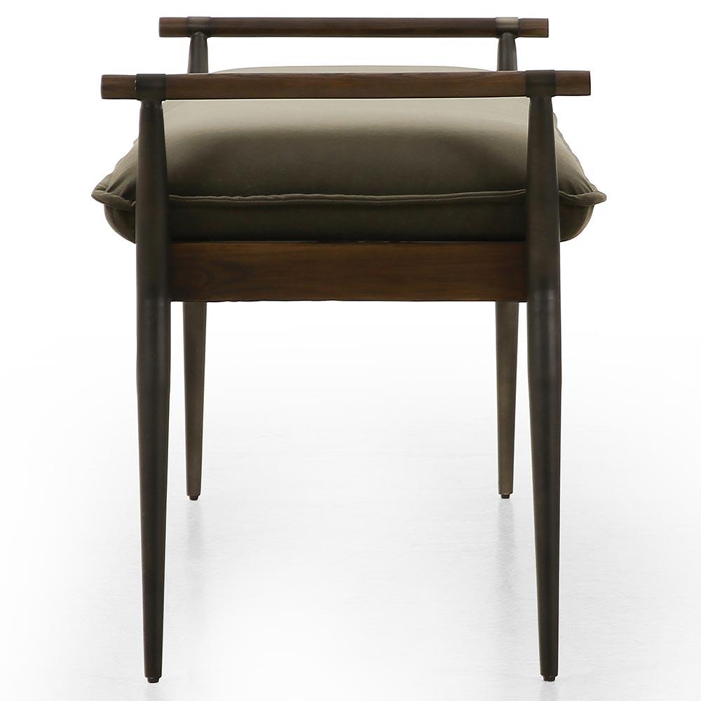 Mark Mid Century Dark Green Upholstered Velvet Black Steel Entryway ...