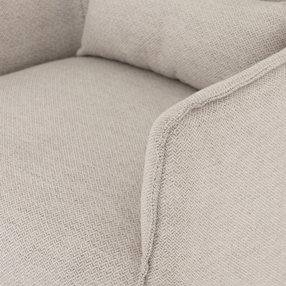 Lola Modern Classic Light Grey Upholstered Black Metal Wingback Swivel ...