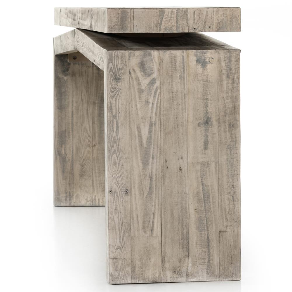 Rayan Rustic Lodge Grey Reclaimed Pine Wood Rectangular Console Table