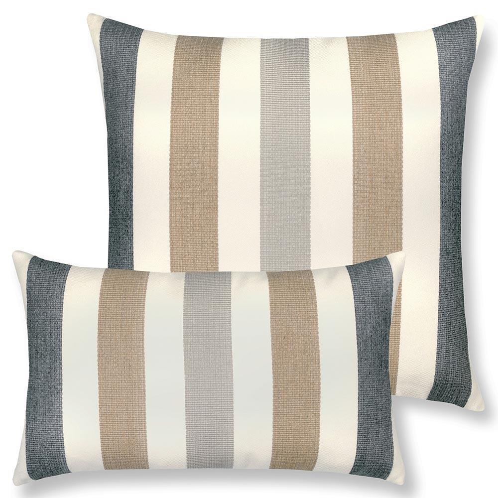 Stanza Stripe Modern Dune Indoor Outdoor Throw Pillow - 20x20