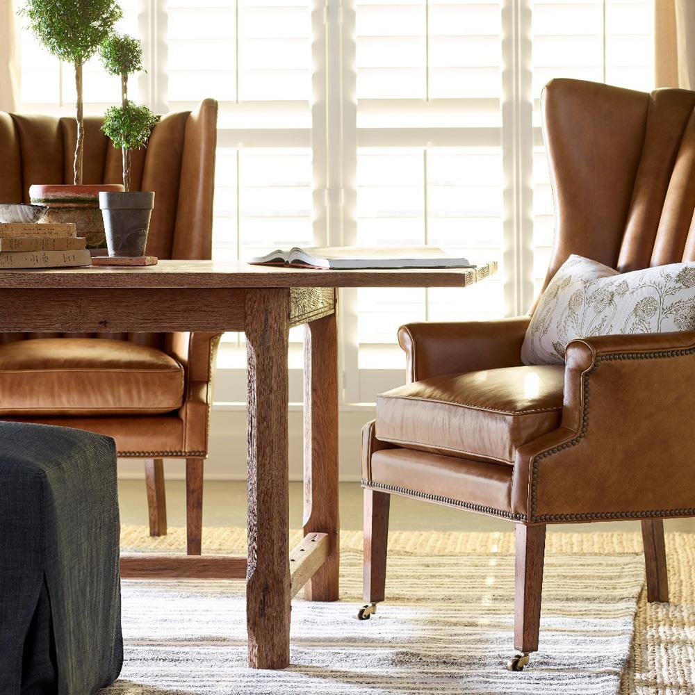 Forever Breadboard Brown Oak Rectangular Extendable Dining Table - 84-124"W