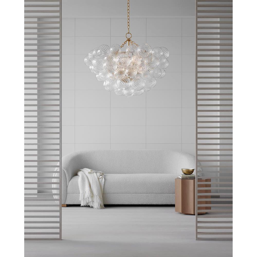 Visual Comfort Talia Modern Classic Gild Metal Swirled Glass Chandelier ...
