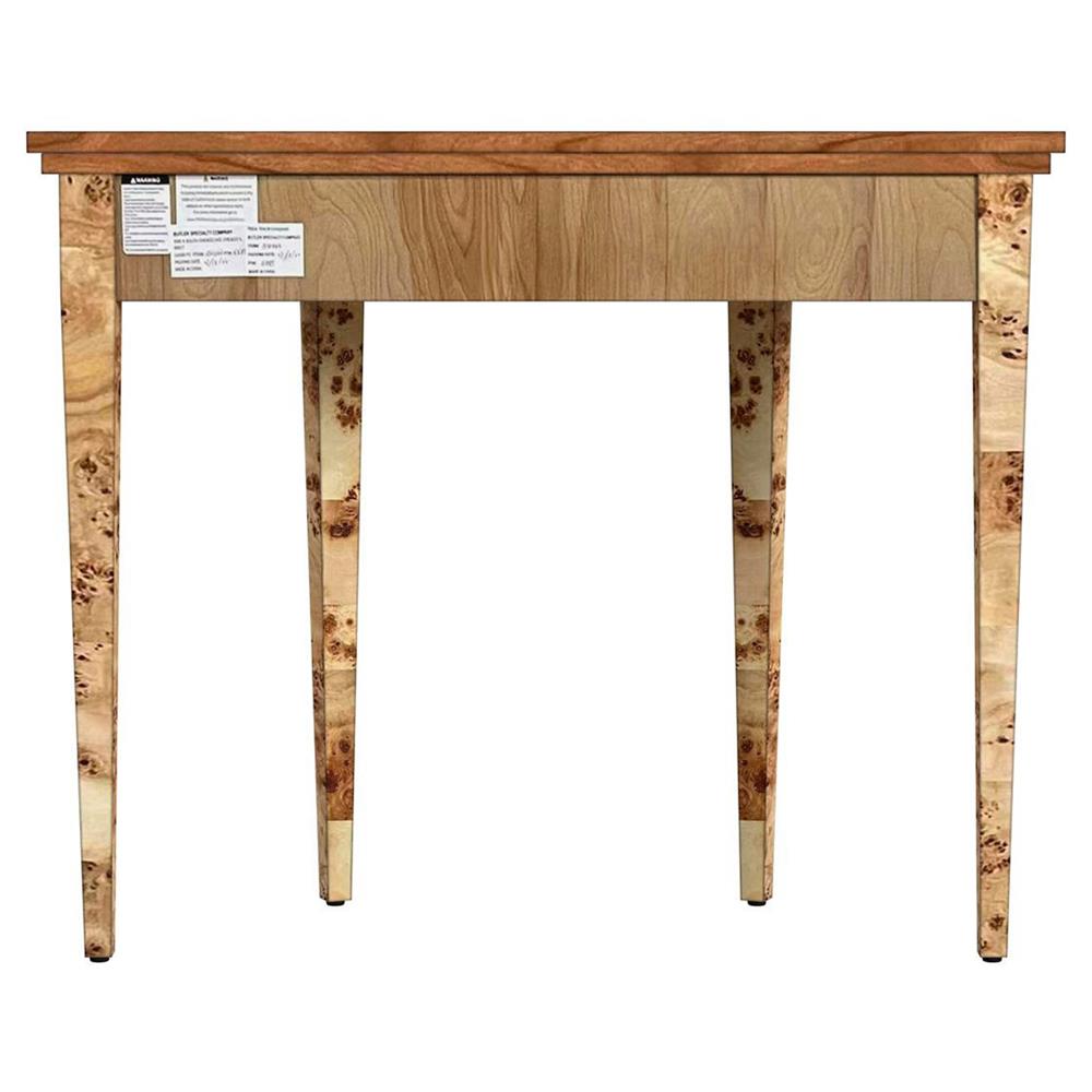 Hugo French Country Light Brown Burl Wood Veneer Console Table