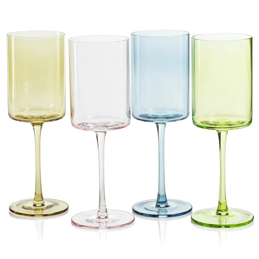 Franchesca Modern Classic Pink Wine Glass - Set of 6 | Kathy Kuo Home
