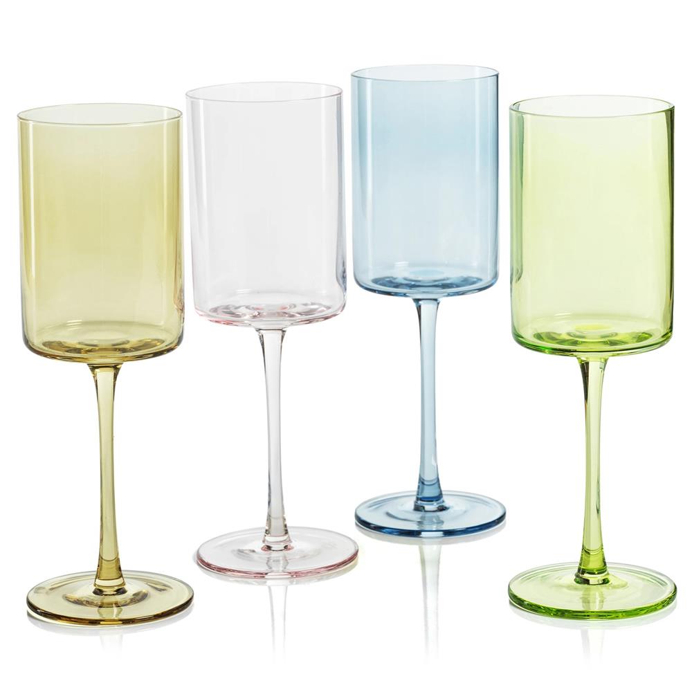 Franchesca Modern Classic Pink Wine Glass - Set of 6 | Kathy Kuo Home