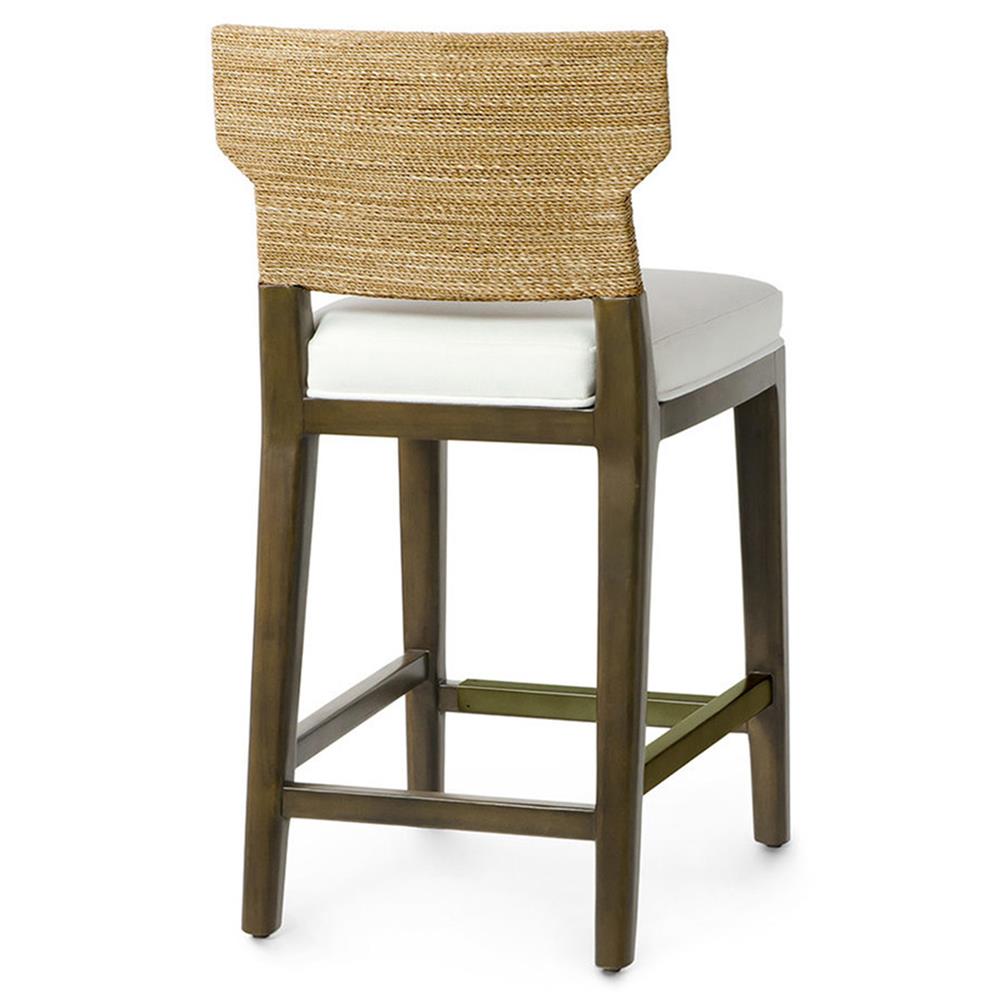 Palecek Kirby Coastal White Performance Brown Rope Solid Wood Counter ...