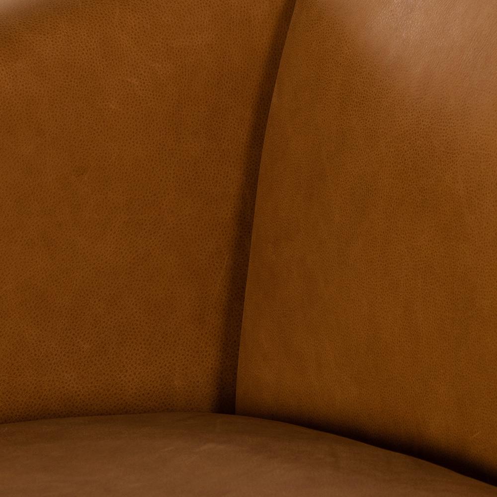Cabrina Mid Century Modern Cognac Leather Brown Wood Sofa - 91" 91" W ...