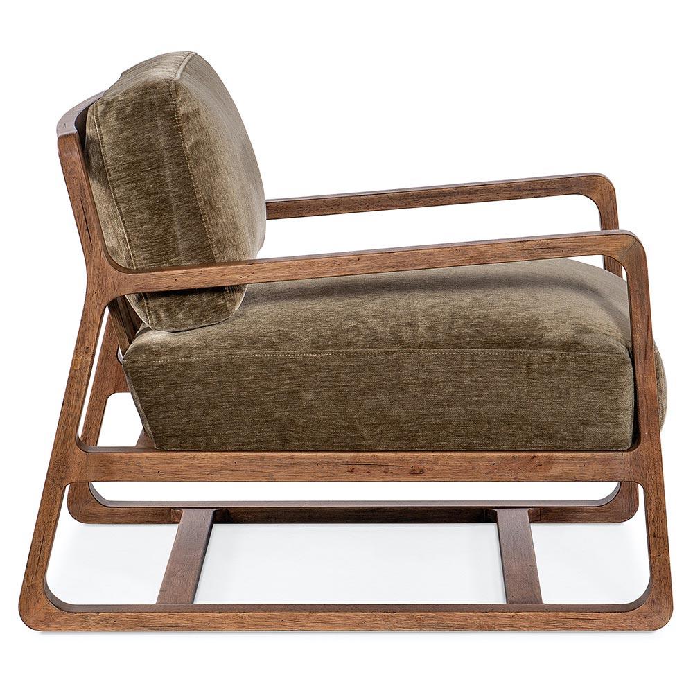 Miranda Rustic Lodge Sage Upholstered Brown Wood Living Room Arm Chair ...