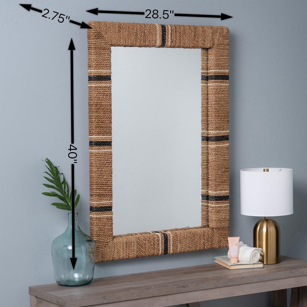 Tatum Coastal Natural Jute Woven Frame Rectangular Wall Mirror Medium ...