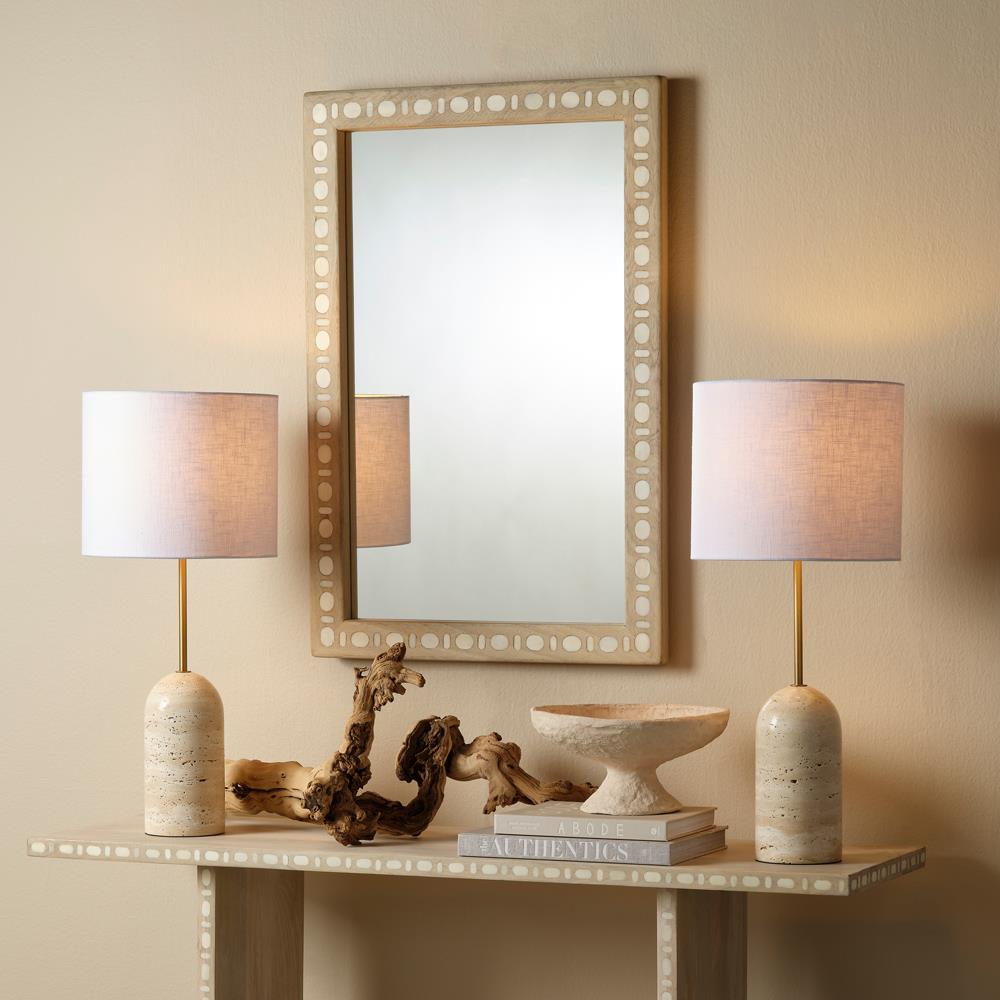 Tammy Coastal Beach Natural Mango Wood Rectangular Wall Mirror