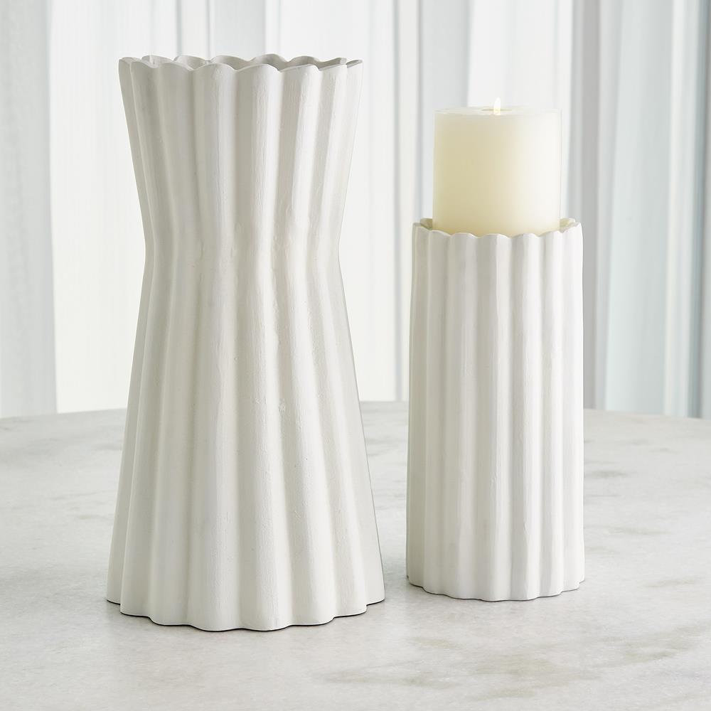 Nolan French Country White Aluminum Vase | Kathy Kuo Home