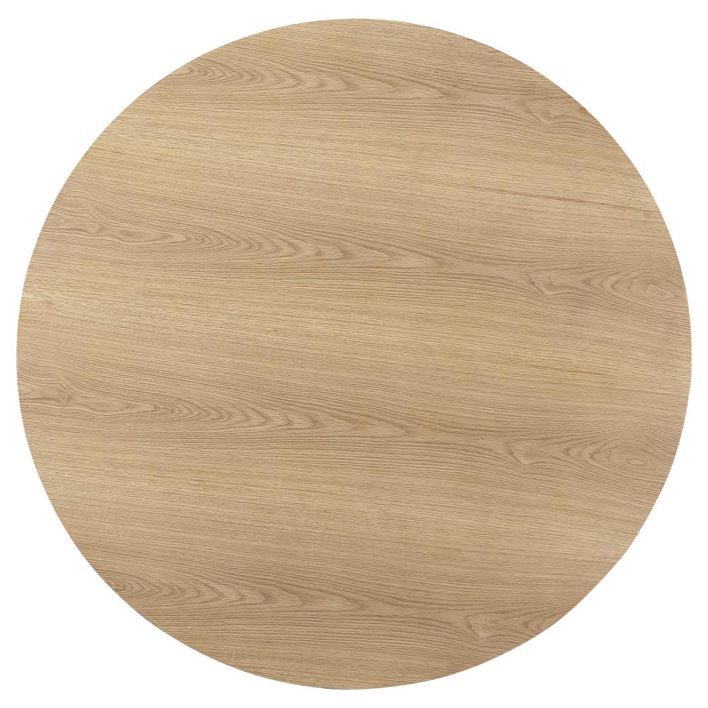 Braydon Rustic Lodge Natural Brown Oak Wood Round Dining Table - Large ...