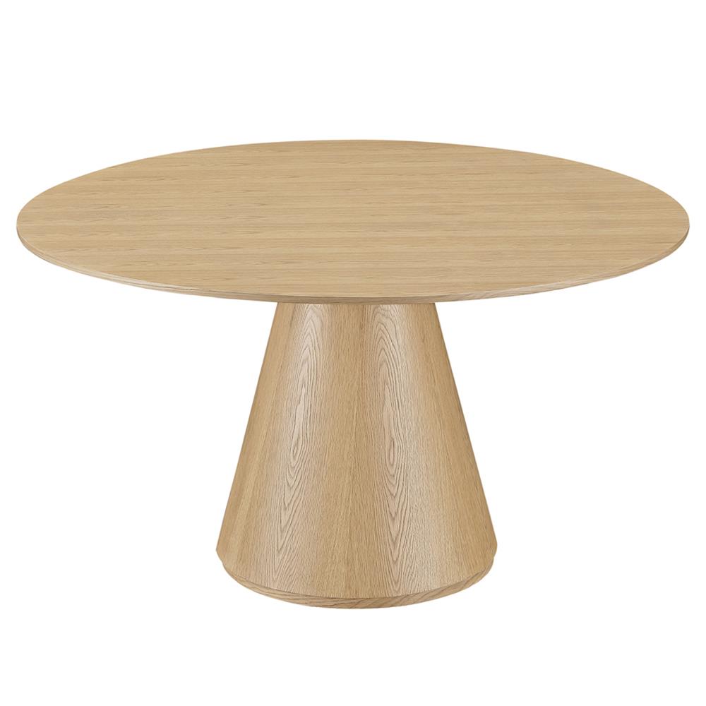 Braydon Rustic Lodge Natural Brown Oak Wood Round Dining Table - Small ...