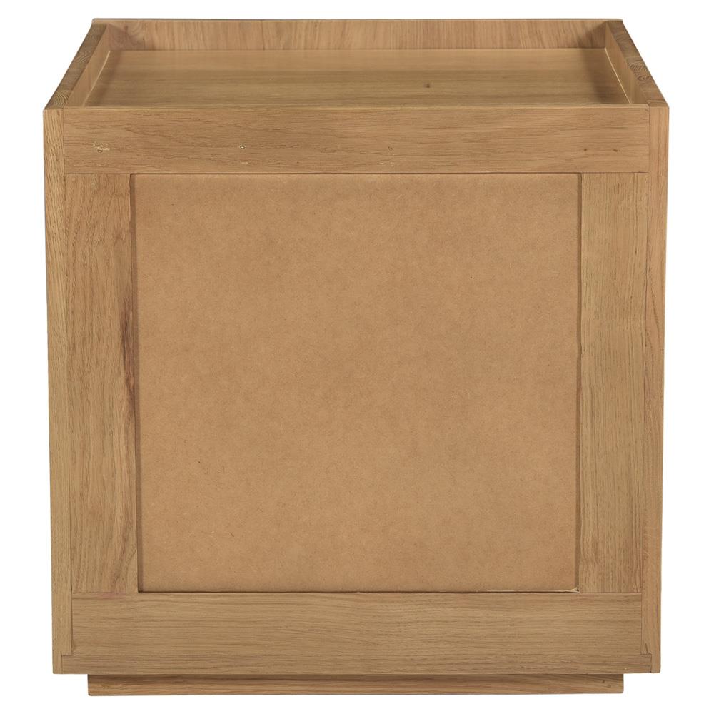 Pancho Coastal Beach Natural Brown Solid Oak Nightstand | Kathy Kuo Home
