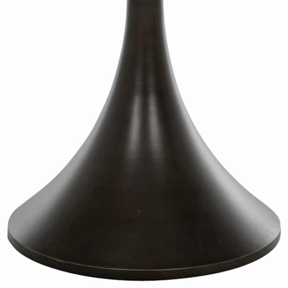 Cortez Mid Century White Marble Top Brown Metal Round Bistro Table - 36"W