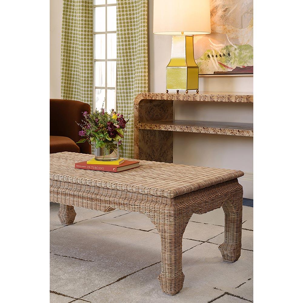 Worlds Away Guinevere Coastal Beach Brown Woven Rattan Rectangular ...