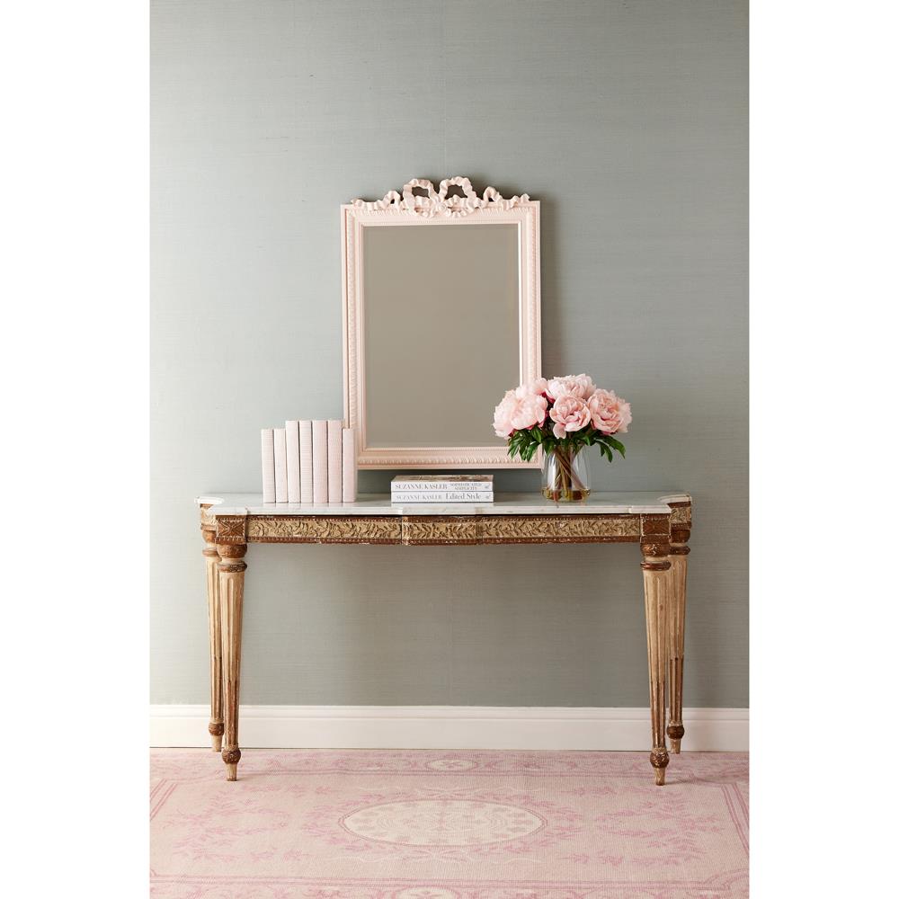 Ulysses French Country Pink Beveled Frame Wall Mirror - Small Medium ...