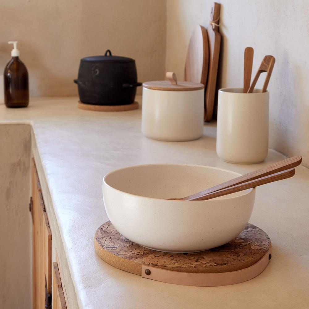 Pacifica Modern Classic Vanilla Stoneware Serving Bowl - 10"