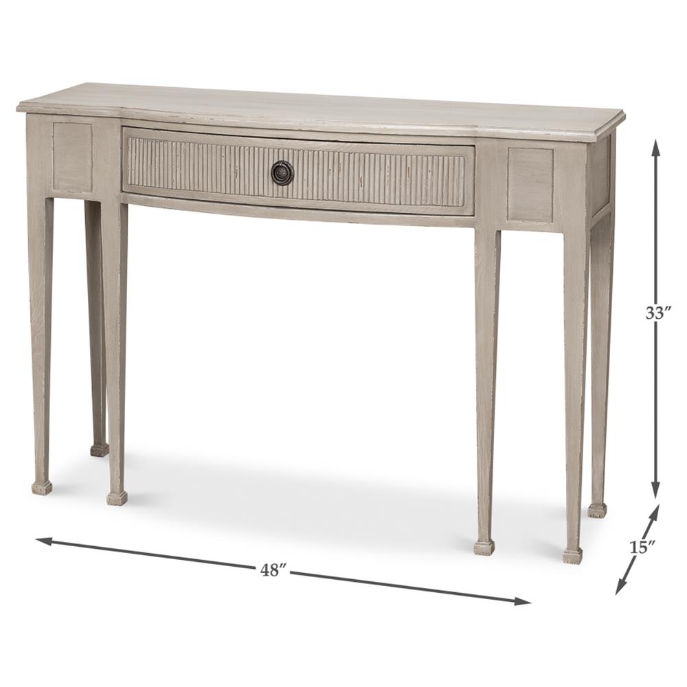Darwin French Country Grey Wood Console Table | Kathy Kuo Home