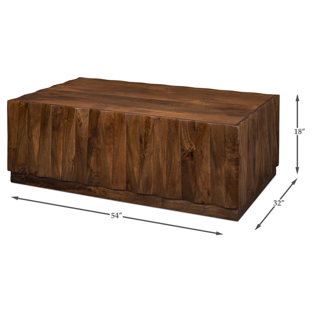 Danise Rustic Lodge Brown Mango Wood Rectangular Block Coffee Table 51 ...