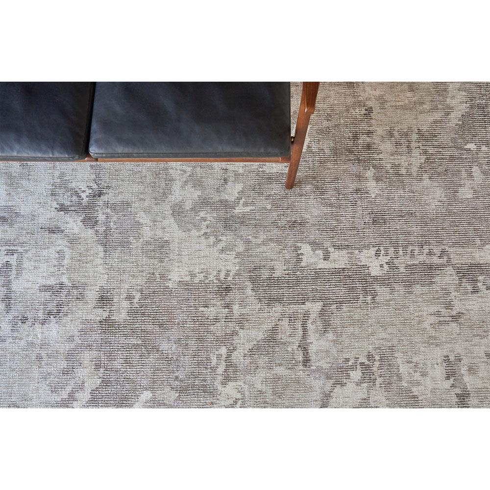 Elijah Modern Brown Wool Abstract Patterned Rug - 10'x14' | Kathy Kuo Home