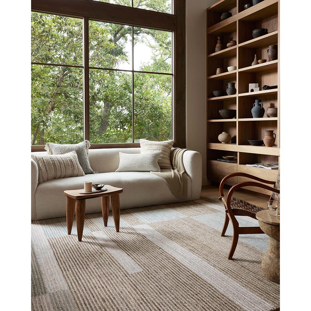 Nyvarra Modern Classic Lagoon Wool Striped Patterned Rug - Sample ...