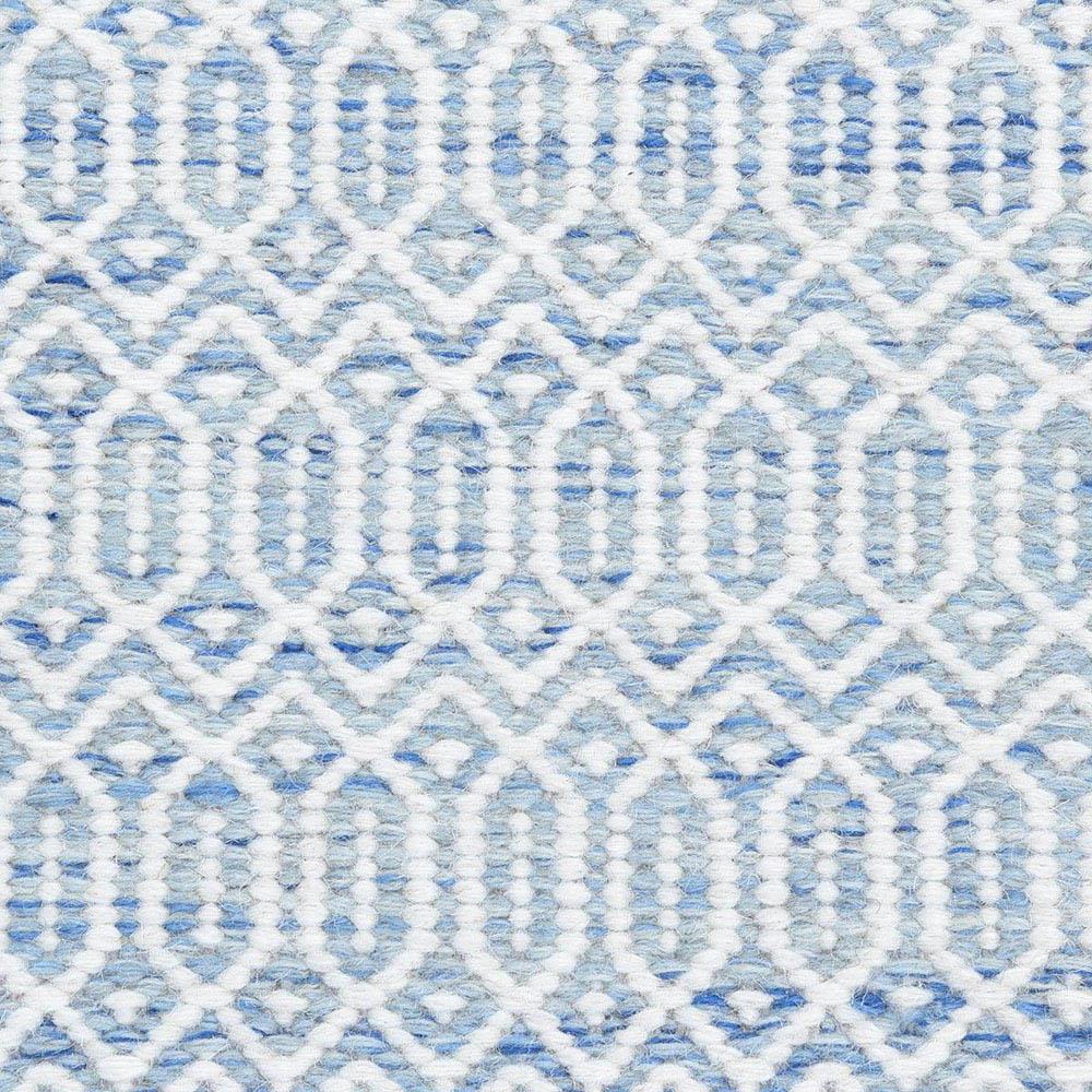 Carys Modern Blue Wool Diamond Patterned Rug - 3'x5' | Kathy Kuo Home