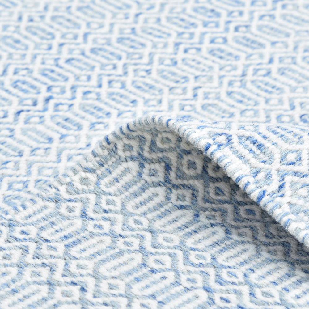 Carys Modern Blue Wool Diamond Patterned Rug - 3'x5' 3'x5' | Kathy Kuo Home