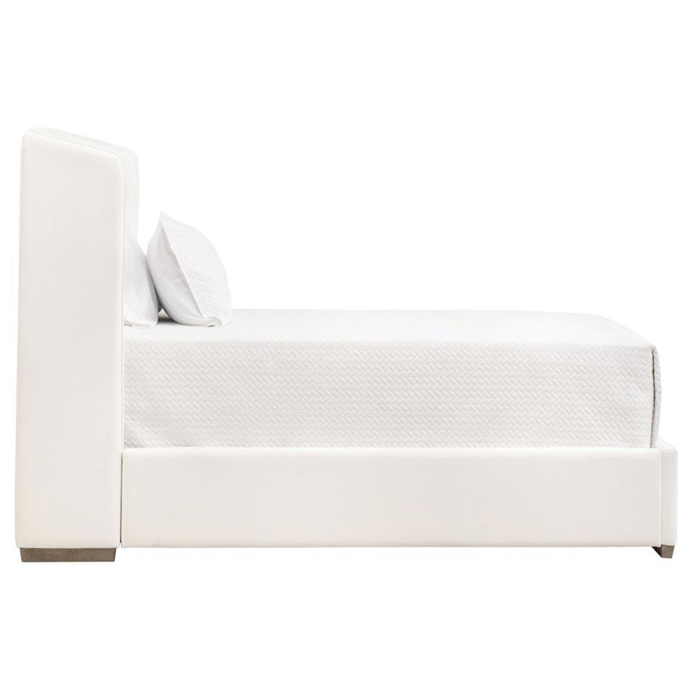 Sofia Modern Classic White Performance Oak Wood Wingback Bed - Twin