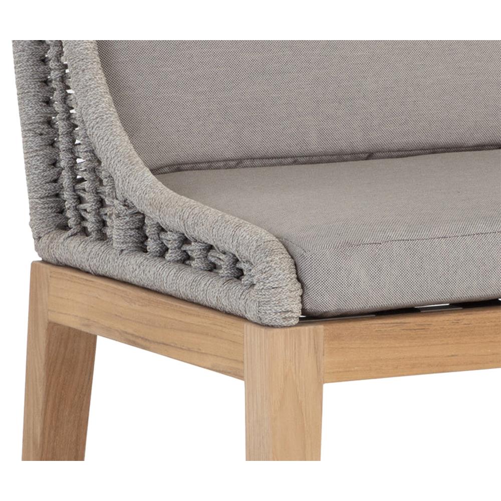 Wagner Coastal Taupe Cushion Natural Teak Woven Outdoor Counter Stool ...