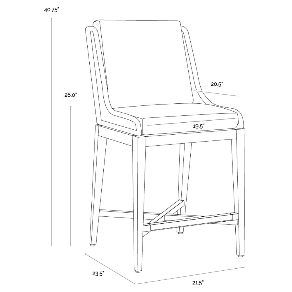 Wagner Coastal Taupe Cushion Natural Teak Woven Outdoor Counter Stool ...