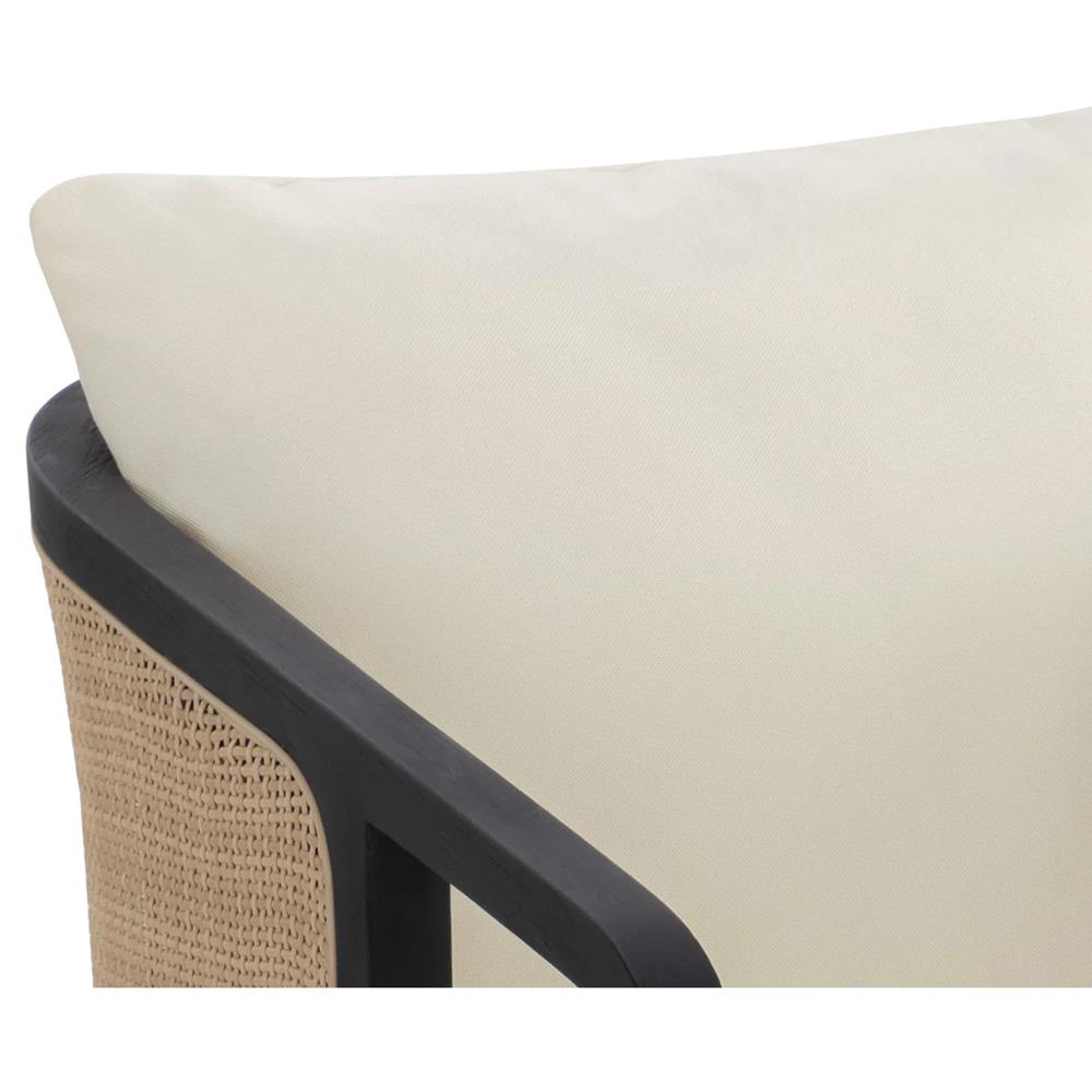 Willis Black Teak Cream Cushion Woven Wicker Outdoor Dining Arm Chair ...