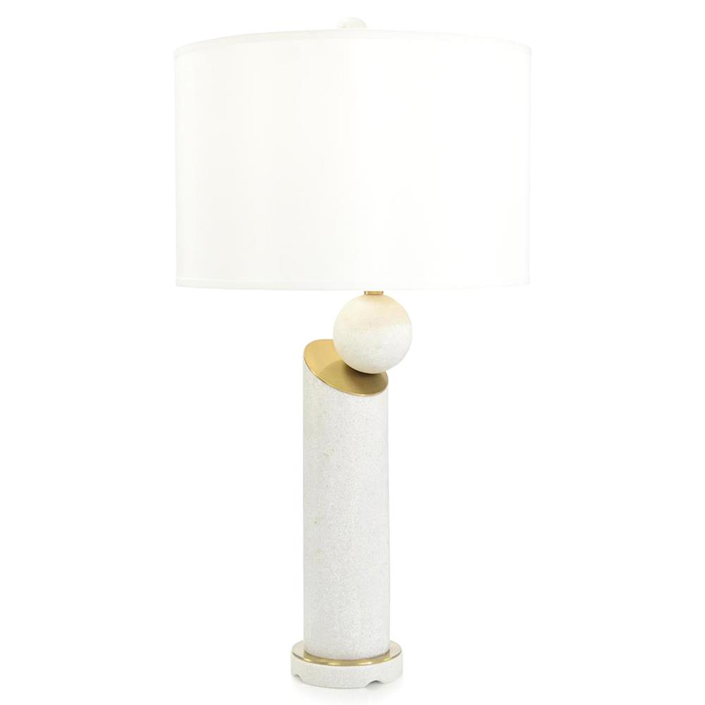 Versatz Modern Classic White Stone Table Lamp | Kathy Kuo Home