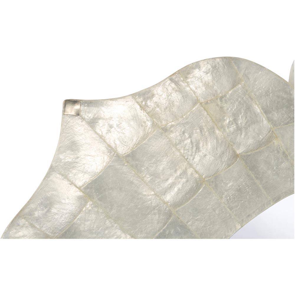 Hattie Modern Classic White Capiz Shell Lotus Flower Round Mirror ...