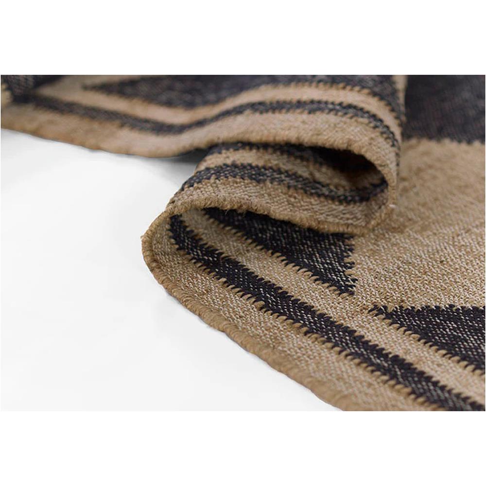 Nash Modern Classic Black Jute Diamond Patterned Rug - 2'x3'