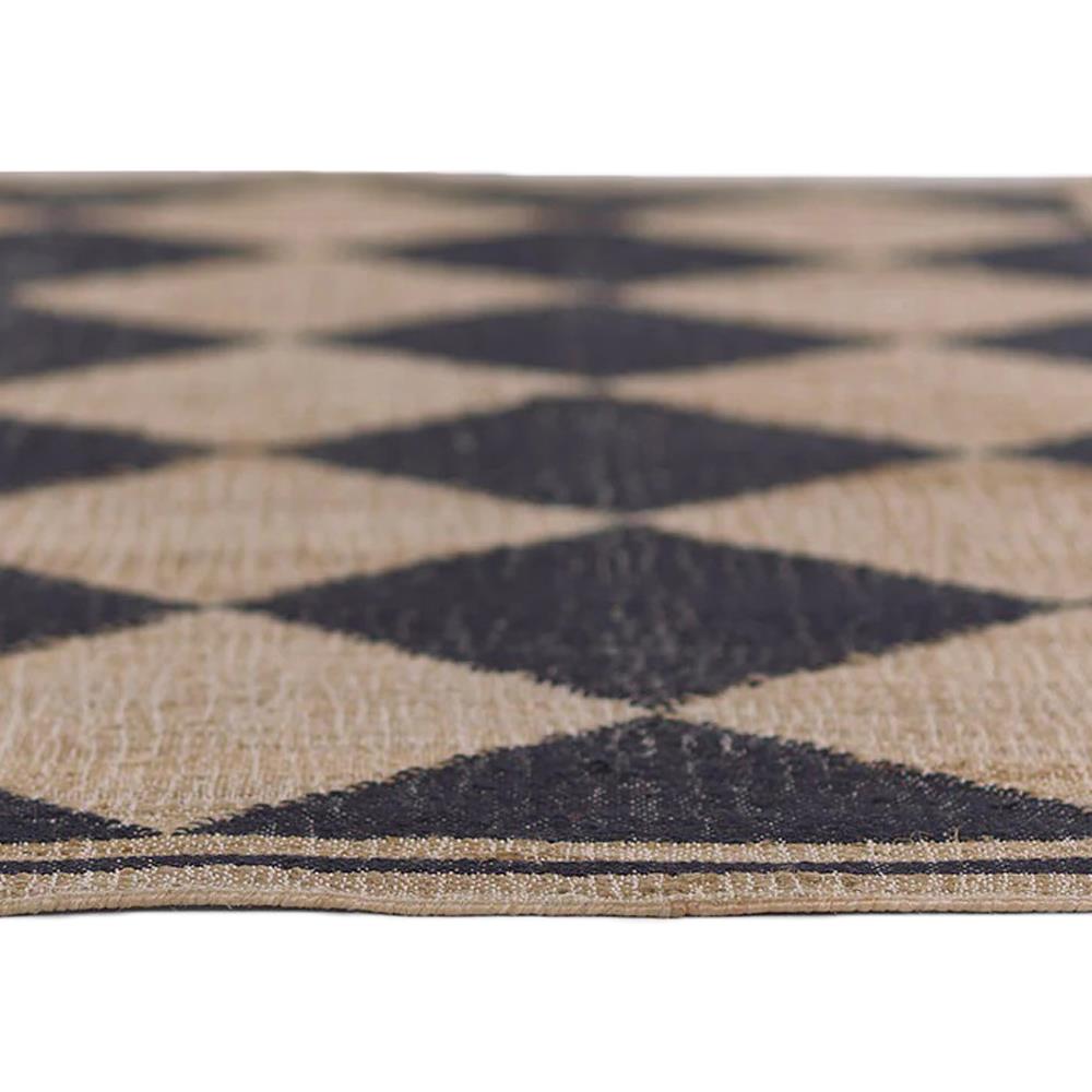 Nash Modern Classic Black Jute Diamond Patterned Rug - 8'x10'