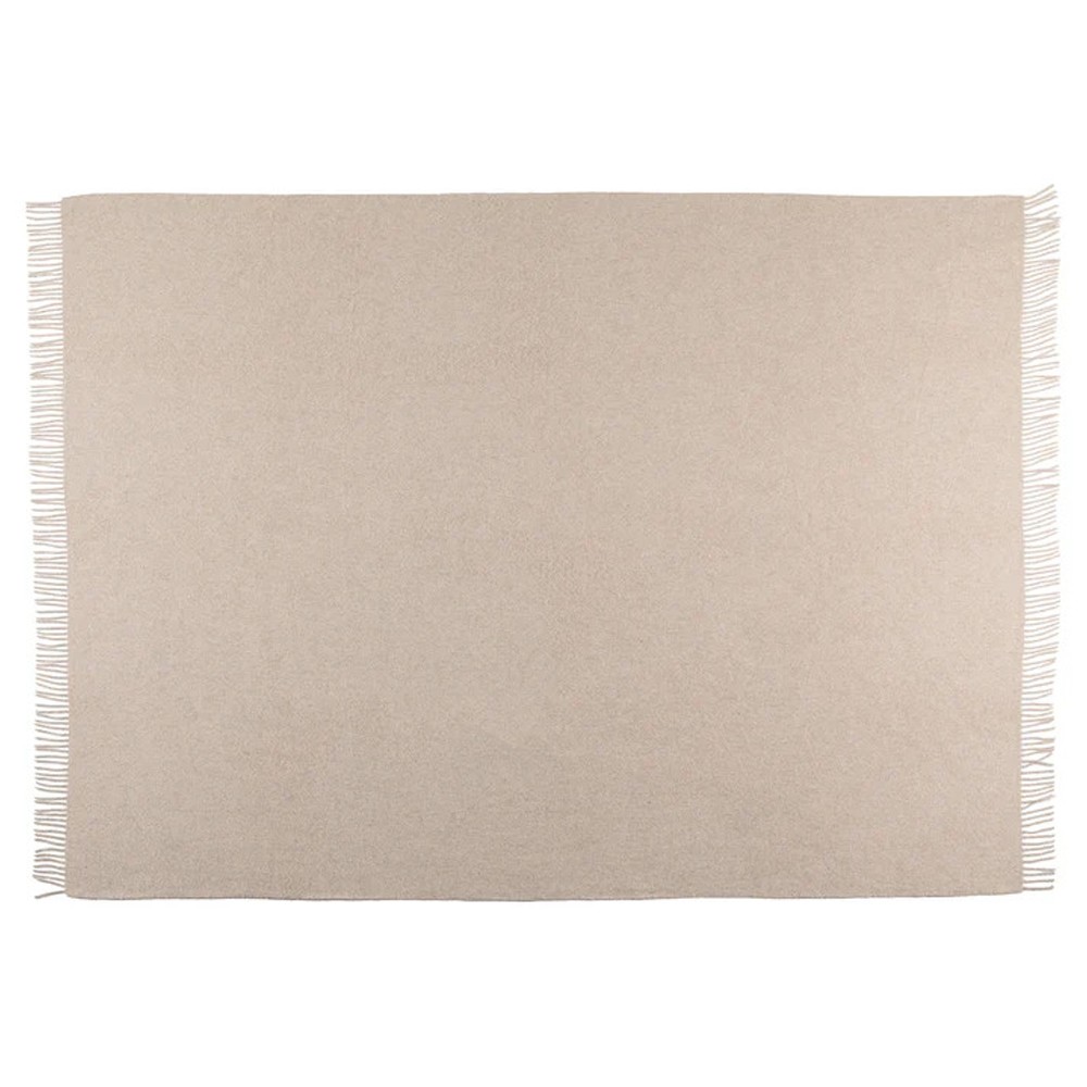 Virdis Modern Classic Light Brown Wool Throw Blanket | Kathy Kuo Home