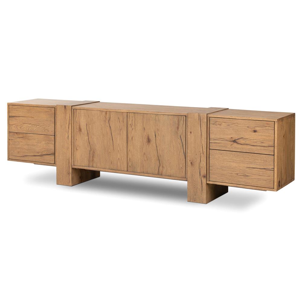 Finley Rustic Lodge Brown Wood Media Cabinet - 94"W Wide (Over 75" W ...