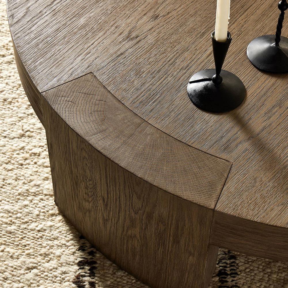 Shelby Rustic Lodge Natural Wood Round Coffee Table - 48" 41" W - 50" W ...