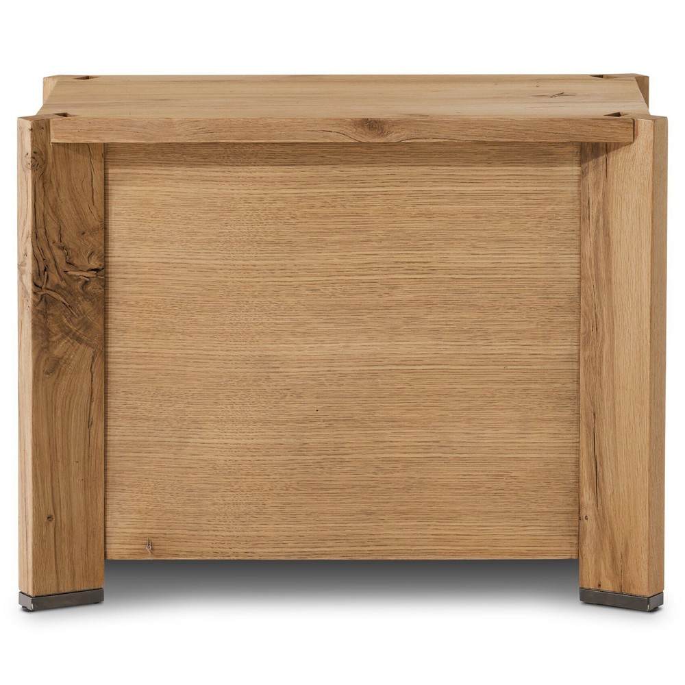 Casey Rustic Lodge Natural Reclaimed Oak Nightstand Wide (Over 29" W ...