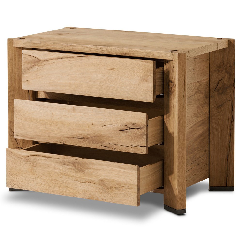 Casey Rustic Lodge Natural Reclaimed Oak Nightstand Wide (Over 29" W ...