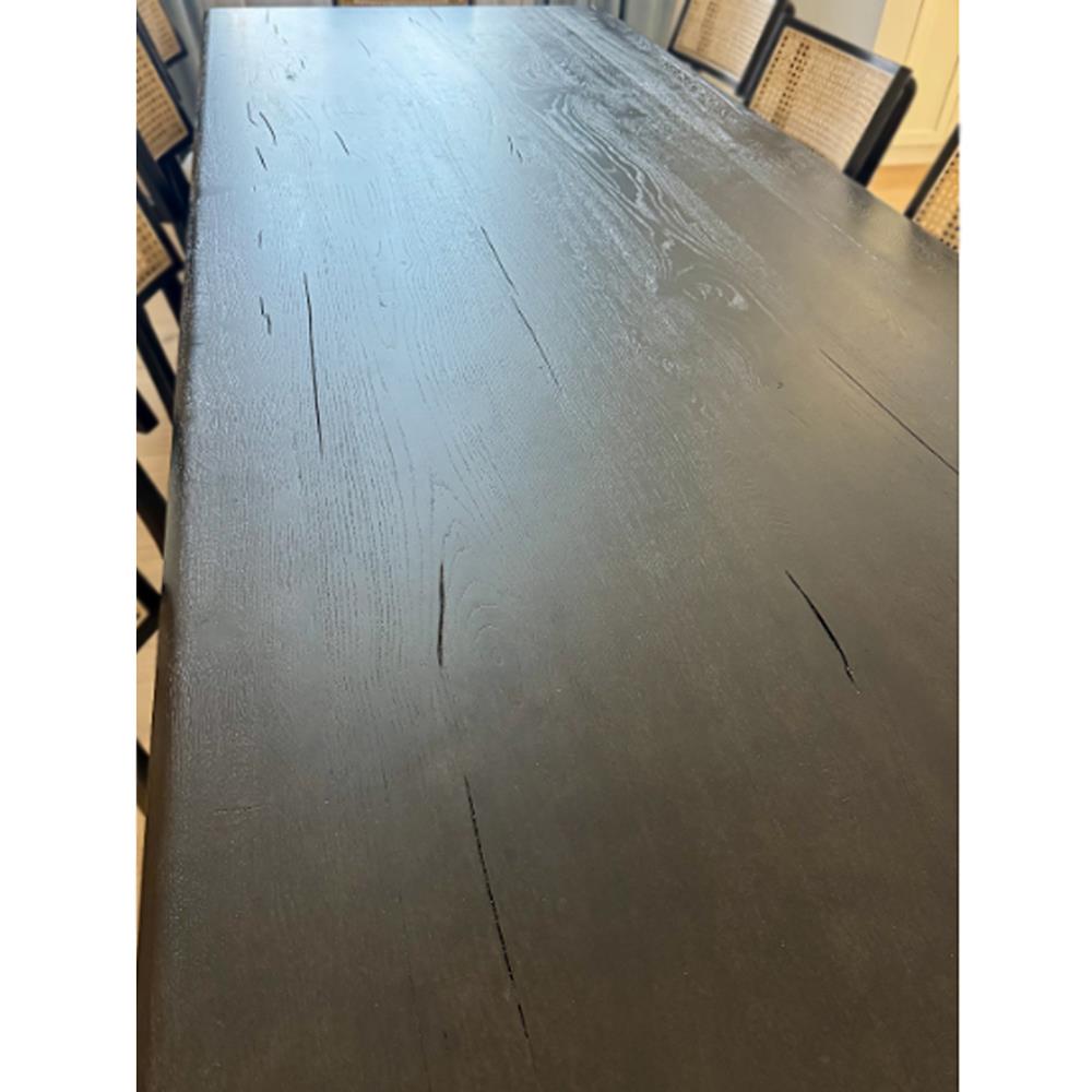 Cassius Rustic Lodge Black Reclaimed Oak Rectangular Dining Table - 118 ...
