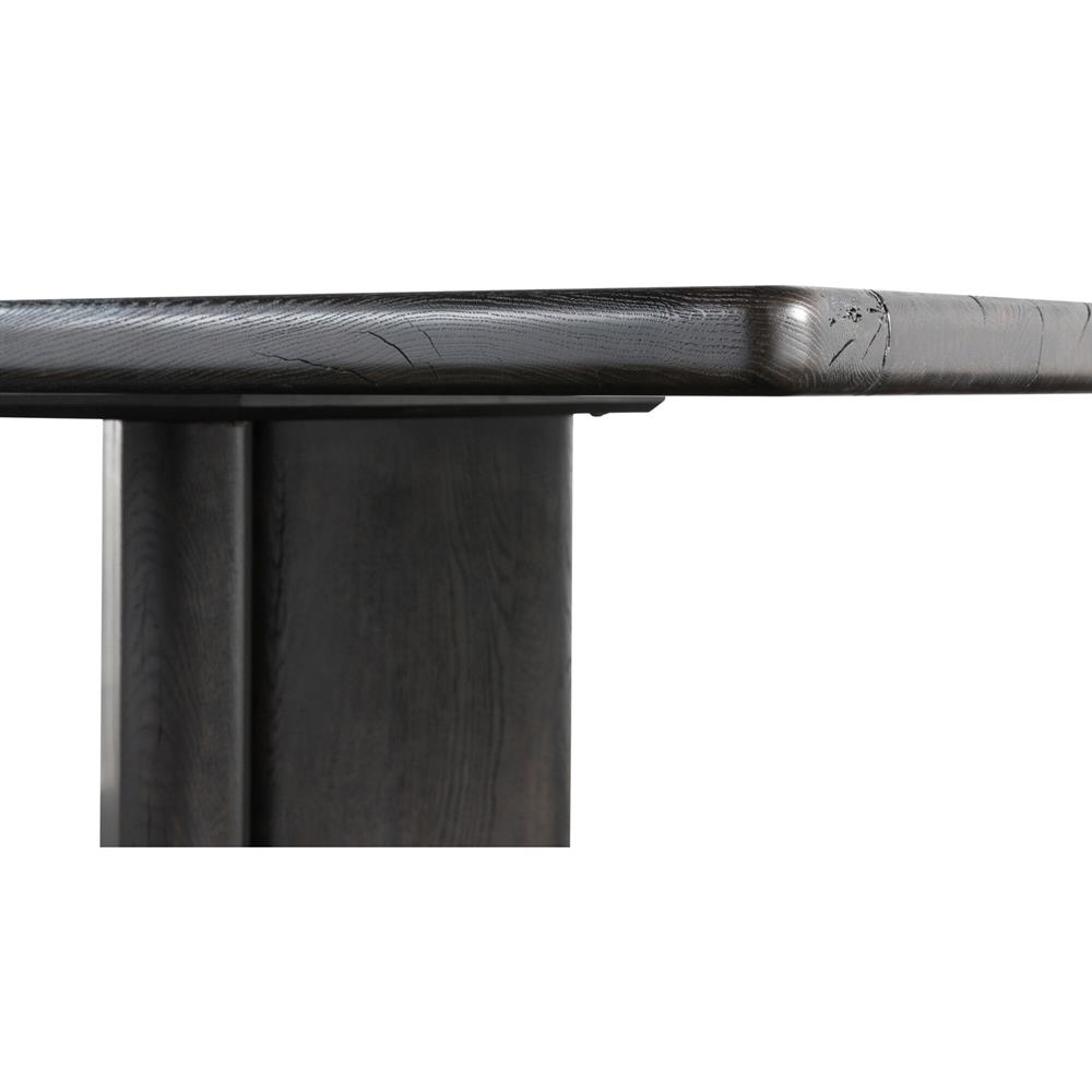 Cassius Rustic Lodge Black Reclaimed Oak Rectangular Dining Table - 118 ...