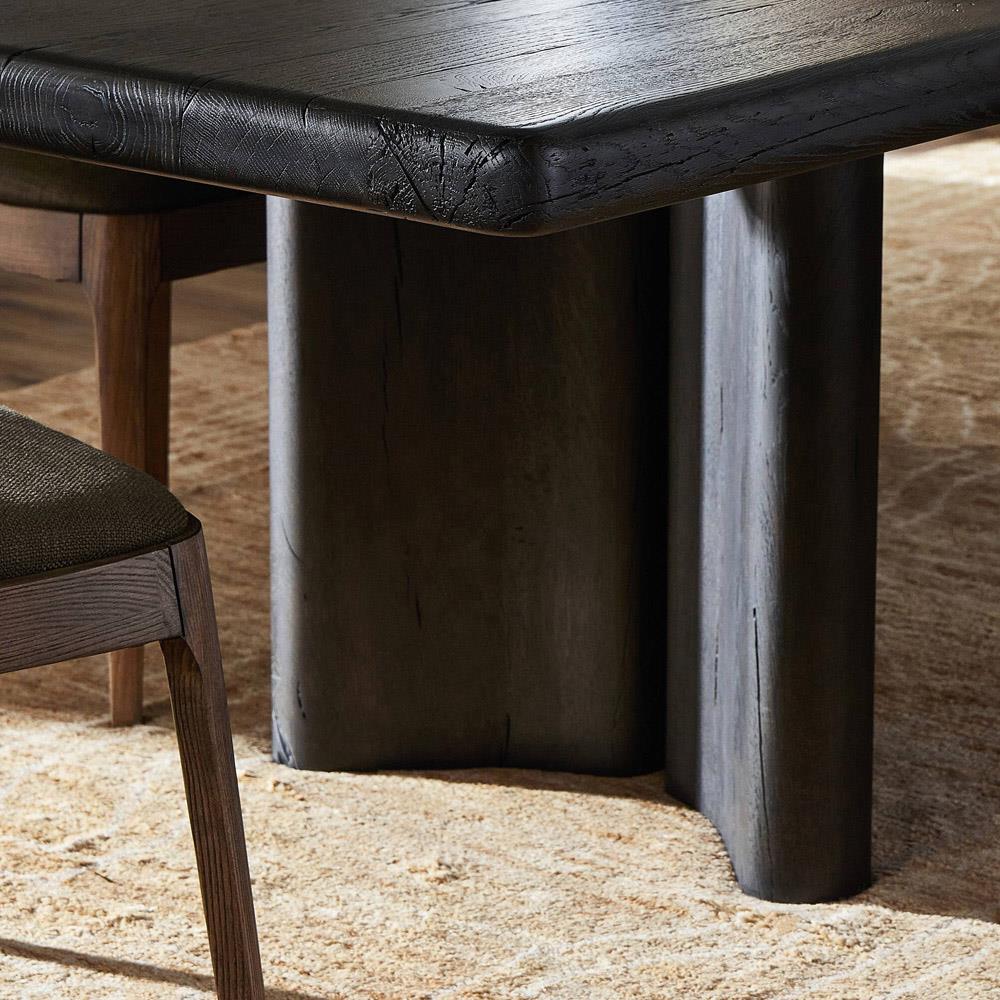 Cassius Rustic Lodge Black Reclaimed Oak Rectangular Dining Table - 118 ...